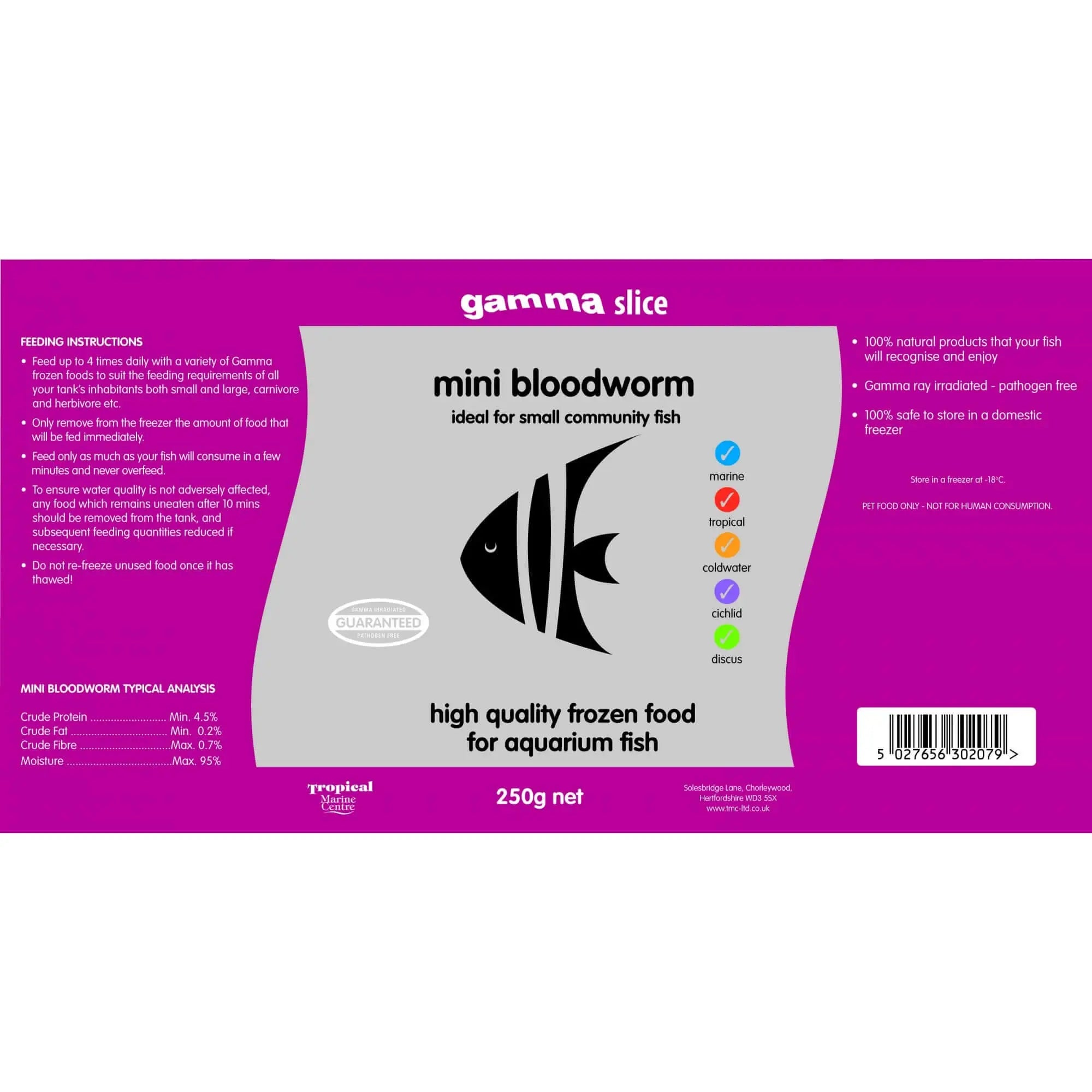 Buy Gamma Frozen Slice Mini Bloodworm 250g Online at £10.19